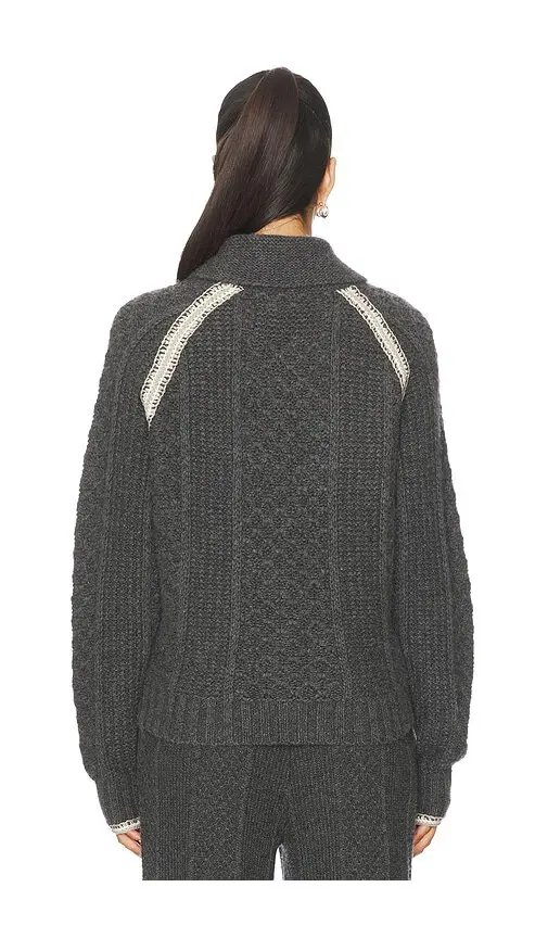 Guest In Residence Marlowe Cable Cardigan - Charcoal
