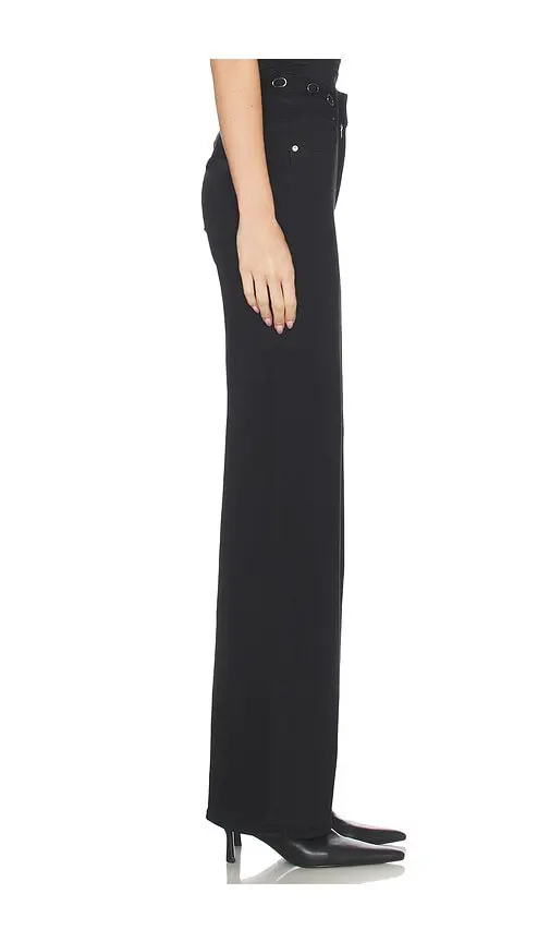 Paige Sasha Wide Leg Jeans With Waistband Buckles