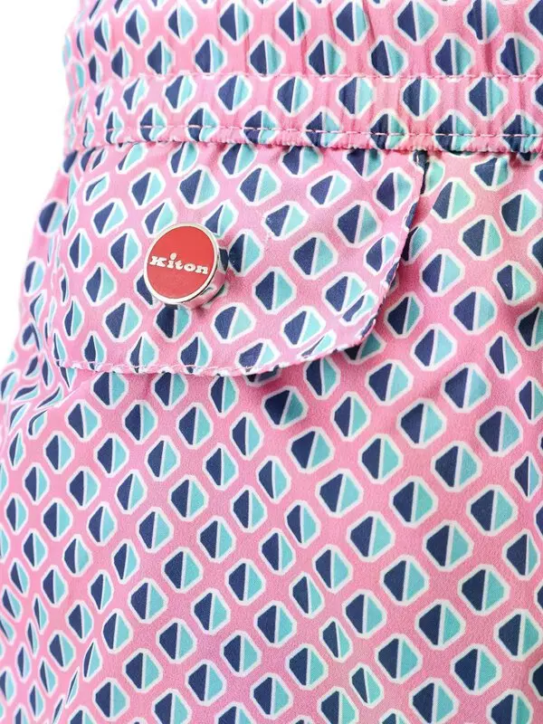 Kiton Geometric-pattern Swim Shorts - Red