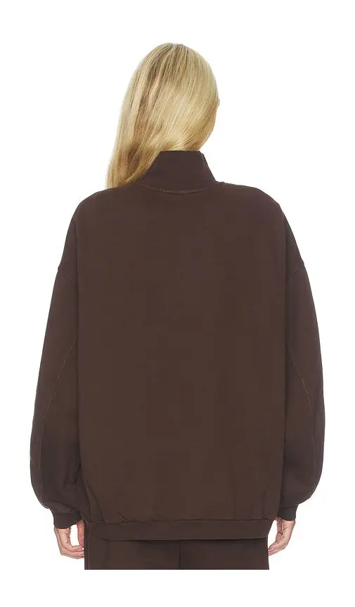 SKIMS Boyfriend Fleece Slouchy Turtleneck Pullover - Espresso