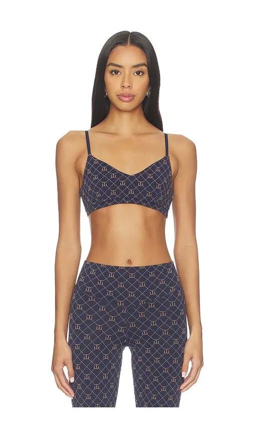 The Upside Ezra Ballet Sports Bra In Navy - Geo