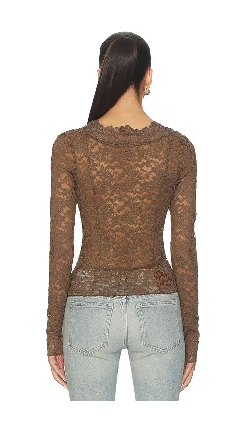 Free People All Night Lace Top - Teak