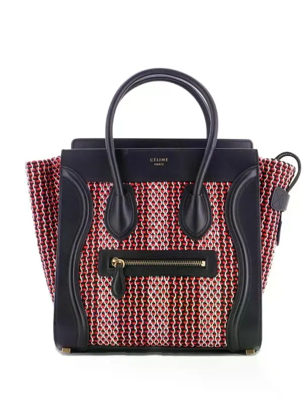 Celine Luggage Tweed Micro Tote Bag