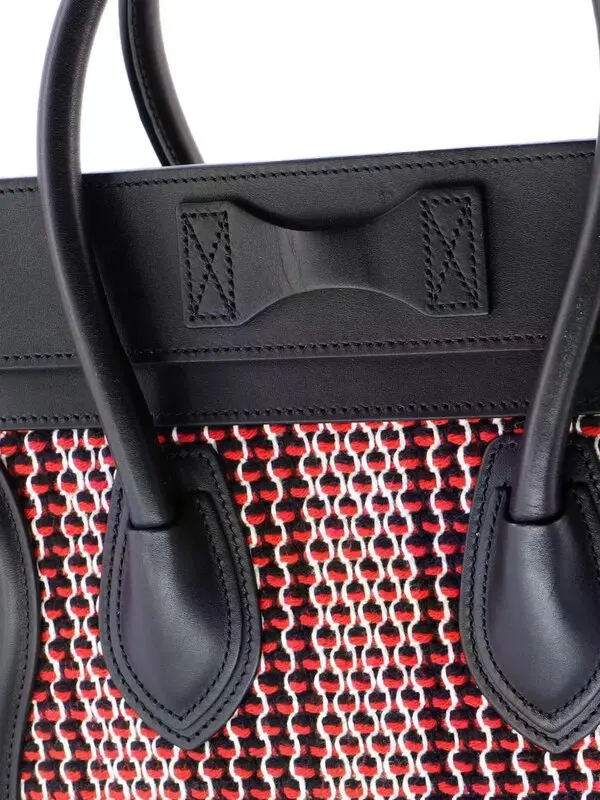 Celine Luggage Tweed Micro Tote Bag