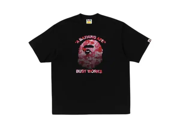 A BATHING APE Abc Camo Fade Ape Head Relaxed Fit Tee Shirt - Black