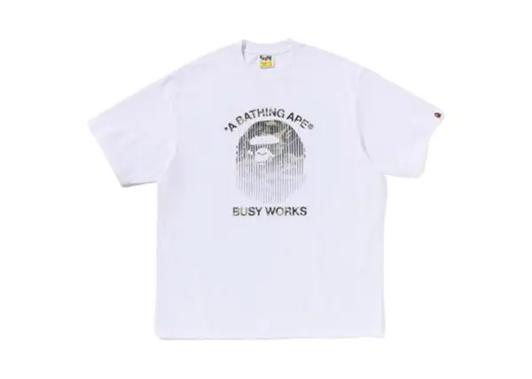 A BATHING APE Abc Camo Fade Ape Head Relaxed Fit Tee Shirt - White