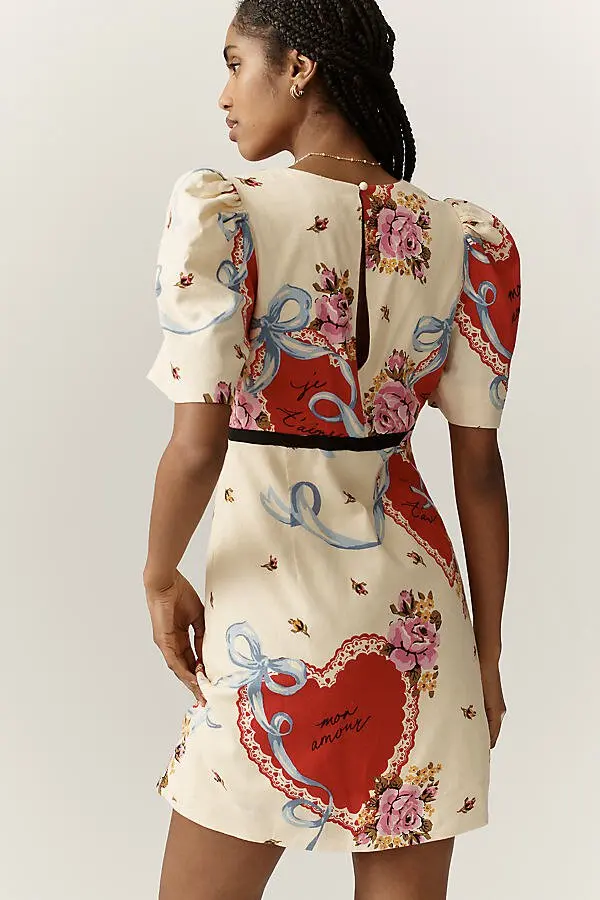 Maeve V-neck Puff-sleeve Dress