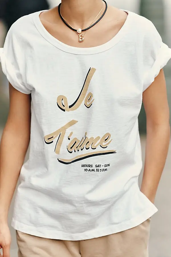 Sundry Je T'aime T-shirt Top