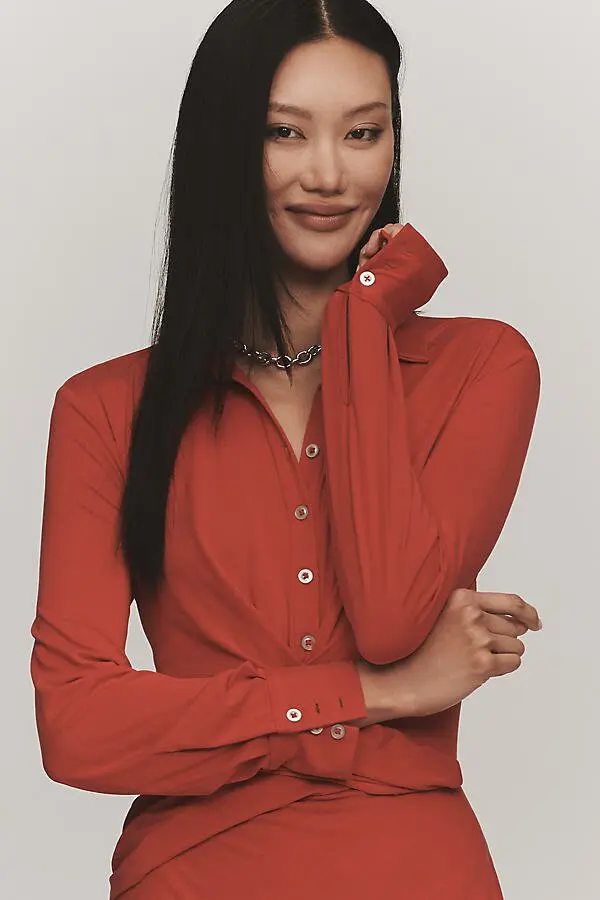 Anthropologie Draped Midi Shirtdress