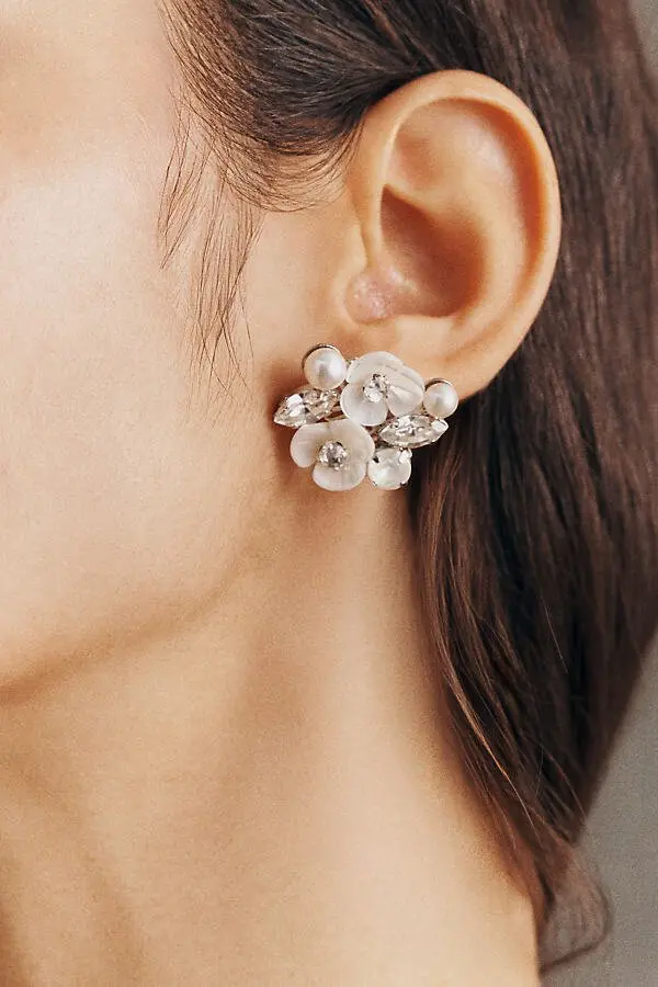 ELIZABETH BOWER Trillium Cluster Stud Earrings