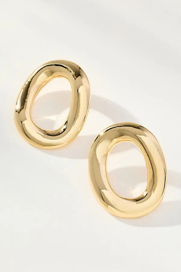 Anthropologie Ovale Earrings - Gold