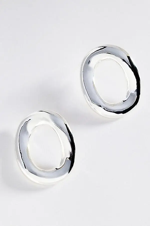 Anthropologie Ovale Earrings - Silver