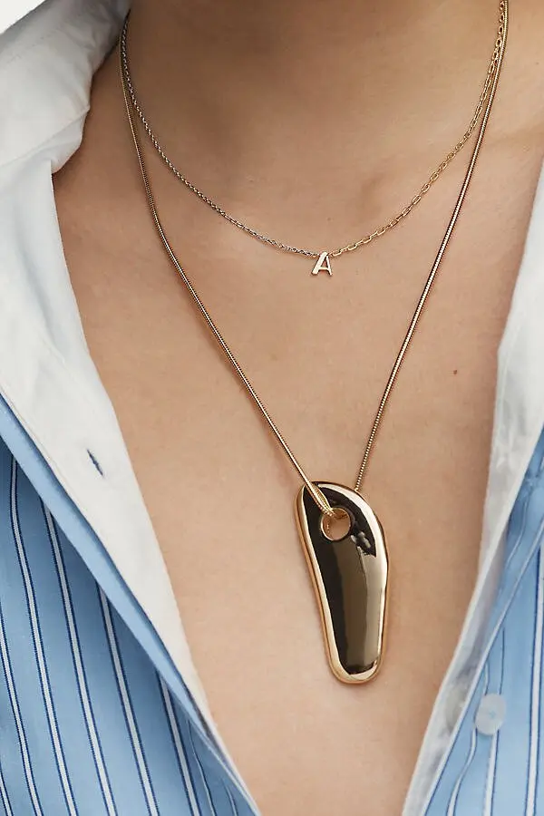 Anthropologie Delicate Monogram Necklace