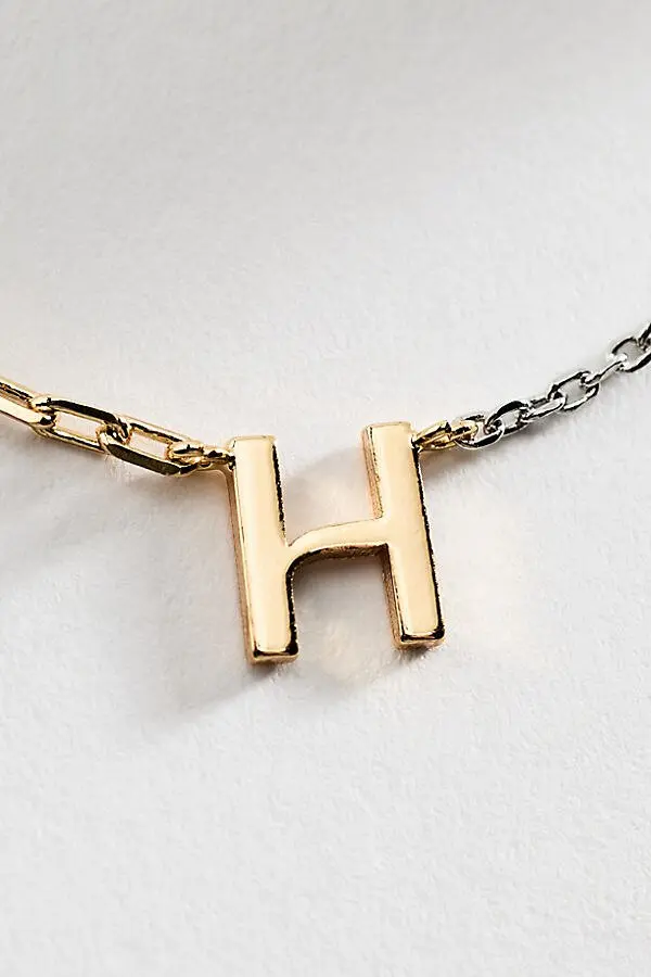 Anthropologie Monogram Necklace - H