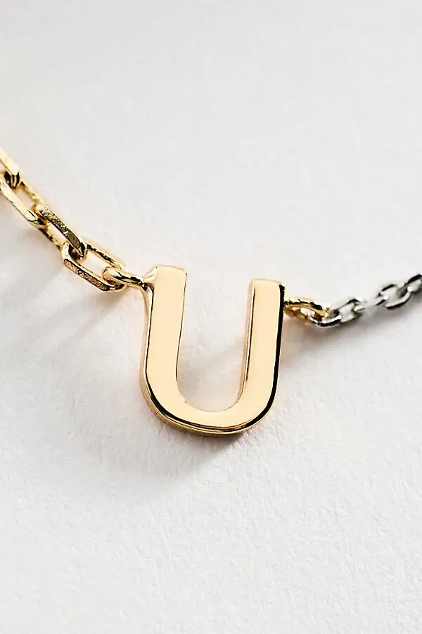 Anthropologie Monogram Necklace - U
