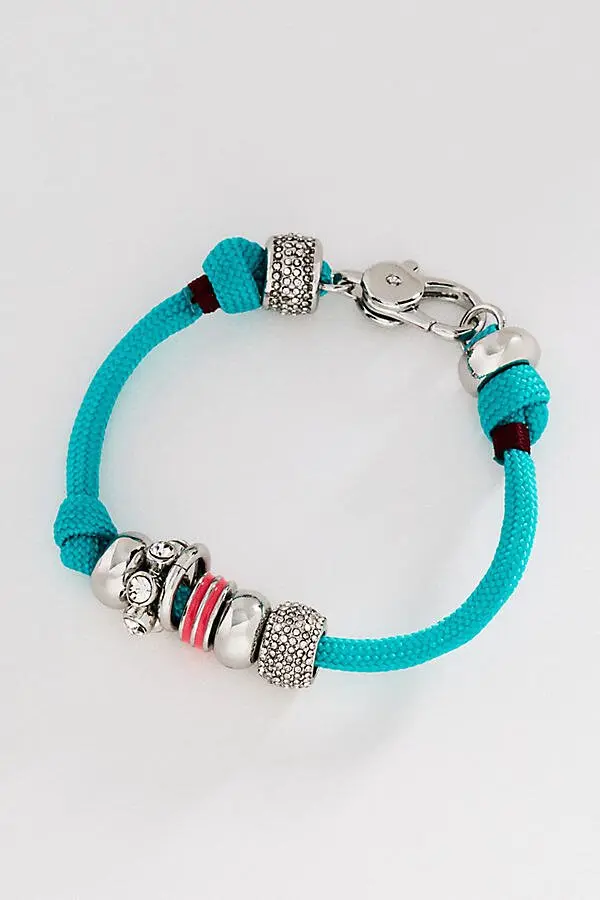 Anthropologie Corded Charm Bracelet - Turquoise