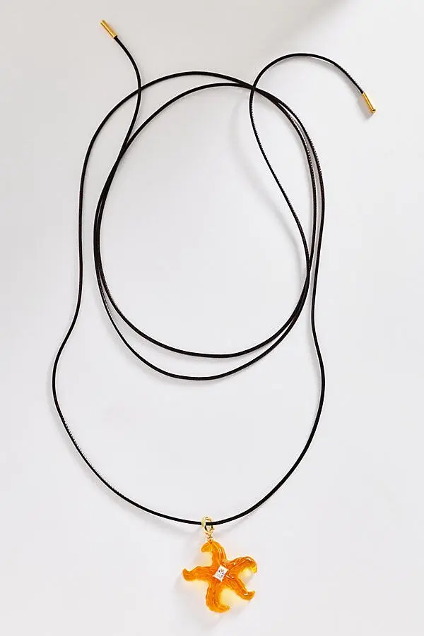 Éliou Estrella Wrap Necklace - Orange/brown