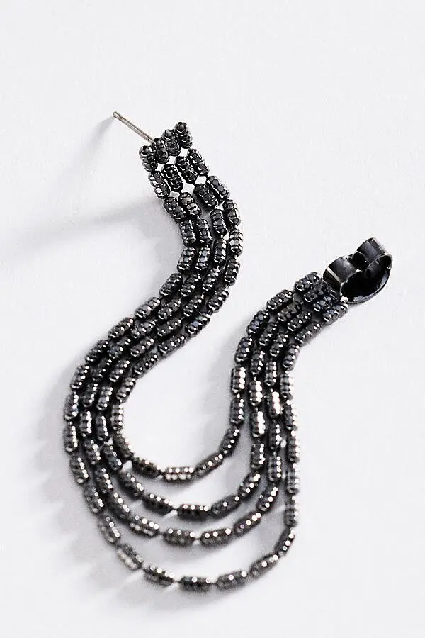 Anthropologie Layered Loop Earrings - Gunmetal