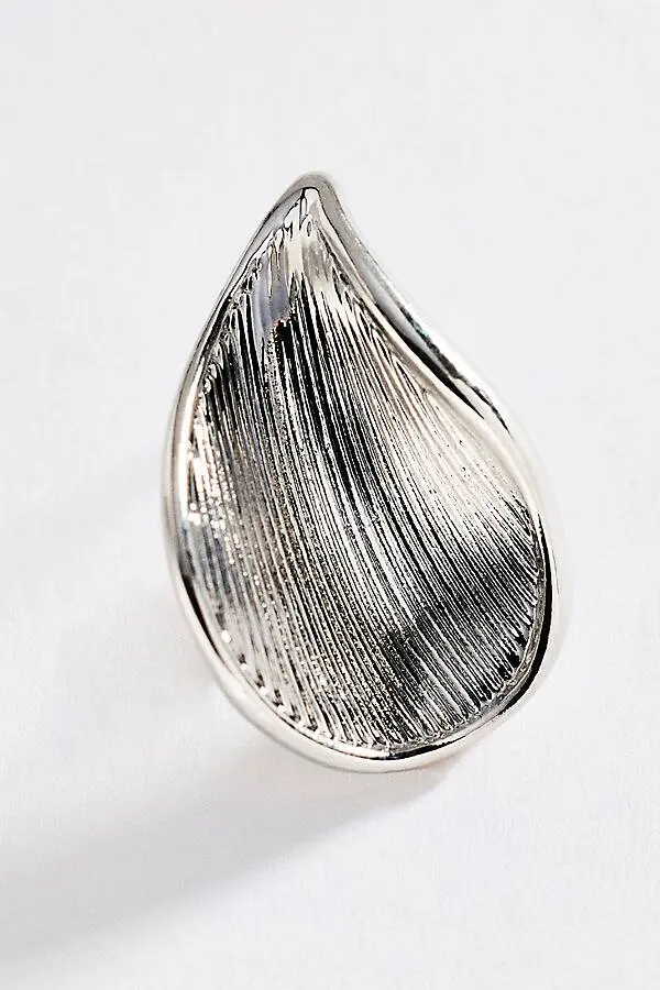 Anthropologie Textured Teardrop Earrings - Silver