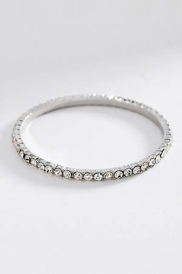 Anthropologie Pavé Diamond Cuff Bracelet - Silver