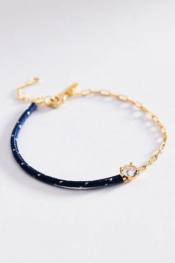 Anthropologie Corded Chain Link Bracelet - Blue