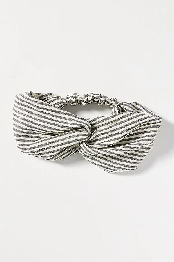 Anthropologie Twisted Stripe Headband - Black