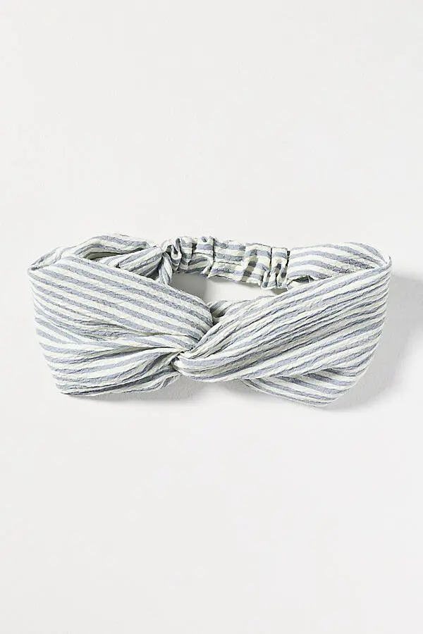 Anthropologie Twisted Stripe Headband - Navy