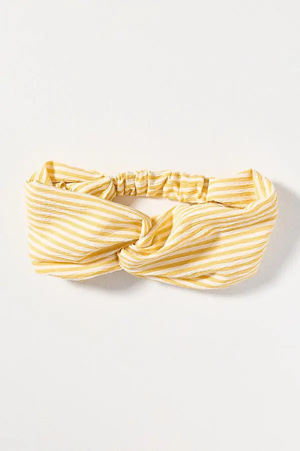 Anthropologie Twisted Stripe Headband - Yellow