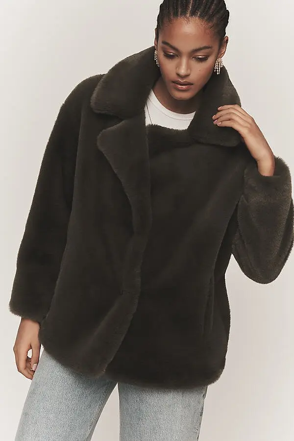 Blanknyc Faux Fur Coat Jacket - Olive
