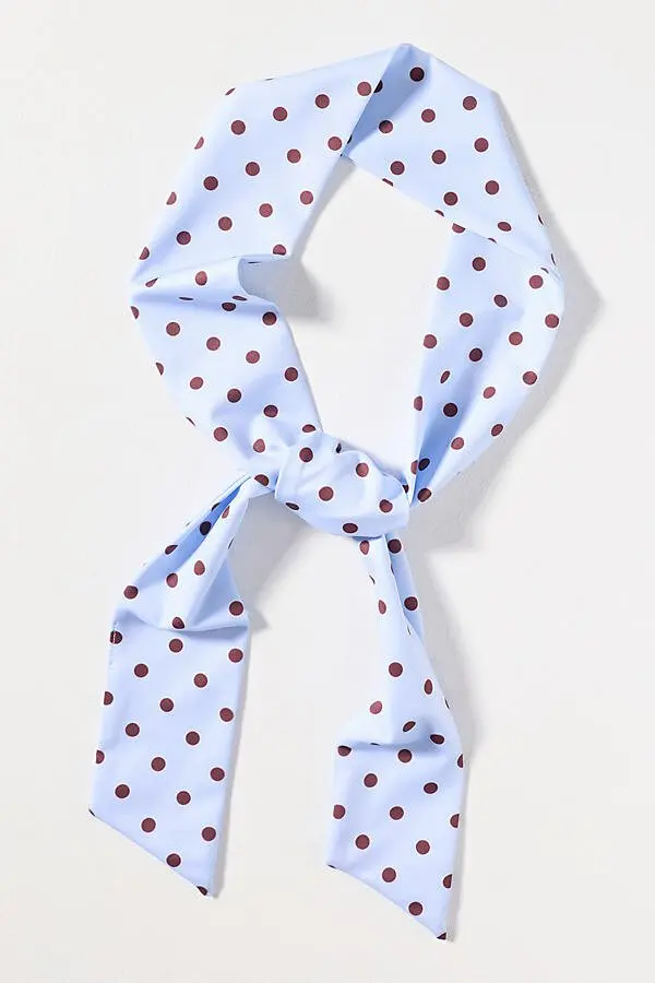 Anthropologie Polka Dot Hair Scarf - Sky & Chocolate