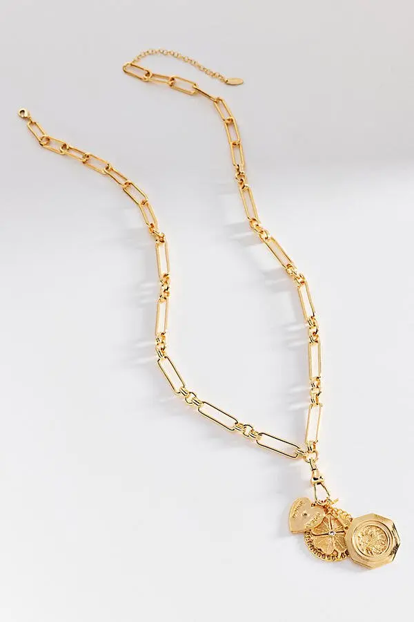 Anthropologie Cha Lk Co Pendant Necklace - Gold