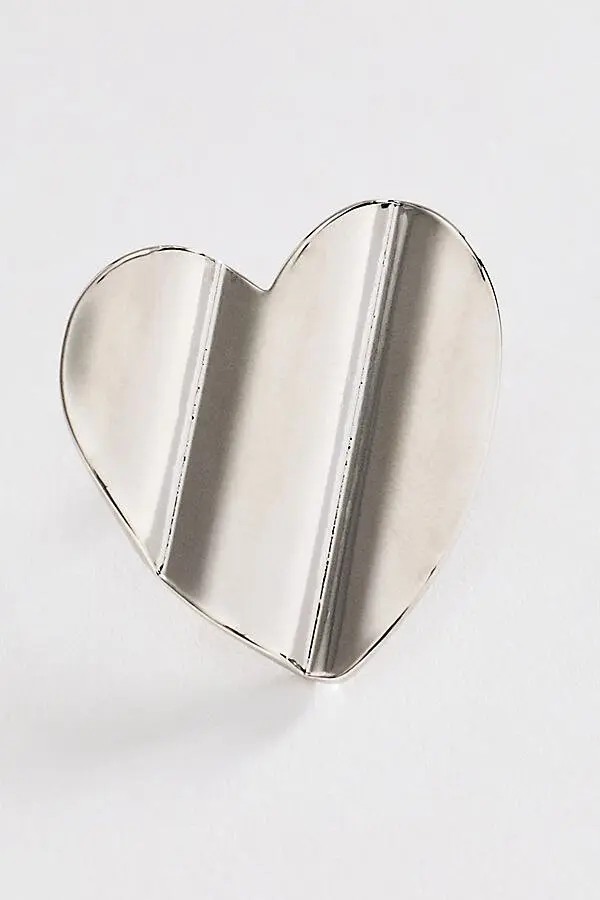 Anthropologie Textured Heart Stud Earrings