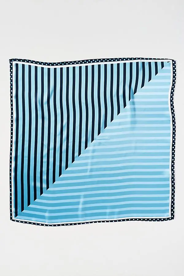Anthropologie Two-tone Prted Hair Scarf - Blue