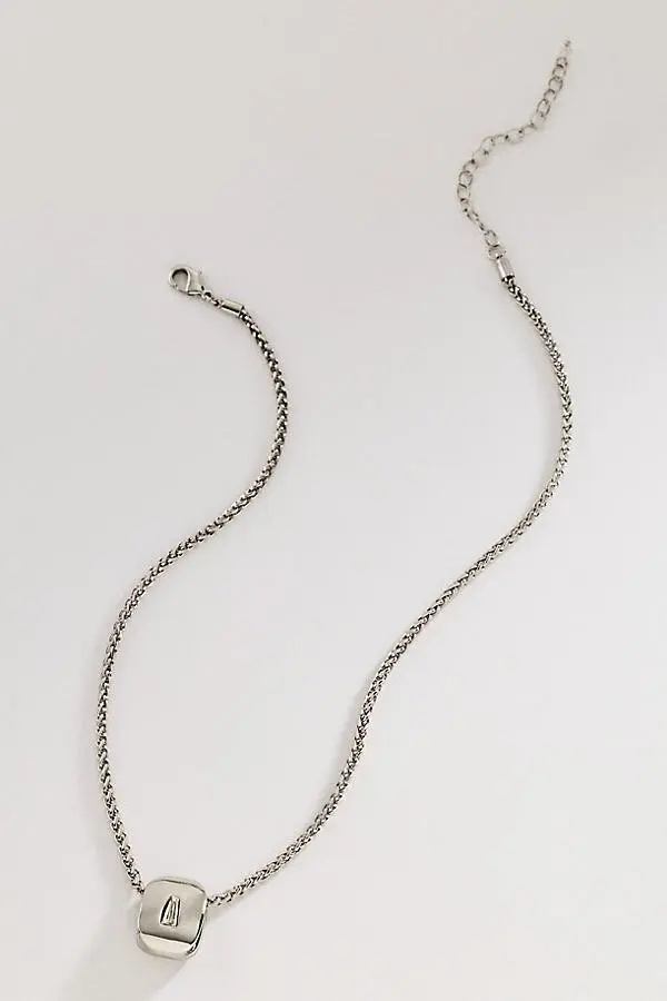 Anthropologie Pavé Crystal Pendant Necklace - Silver