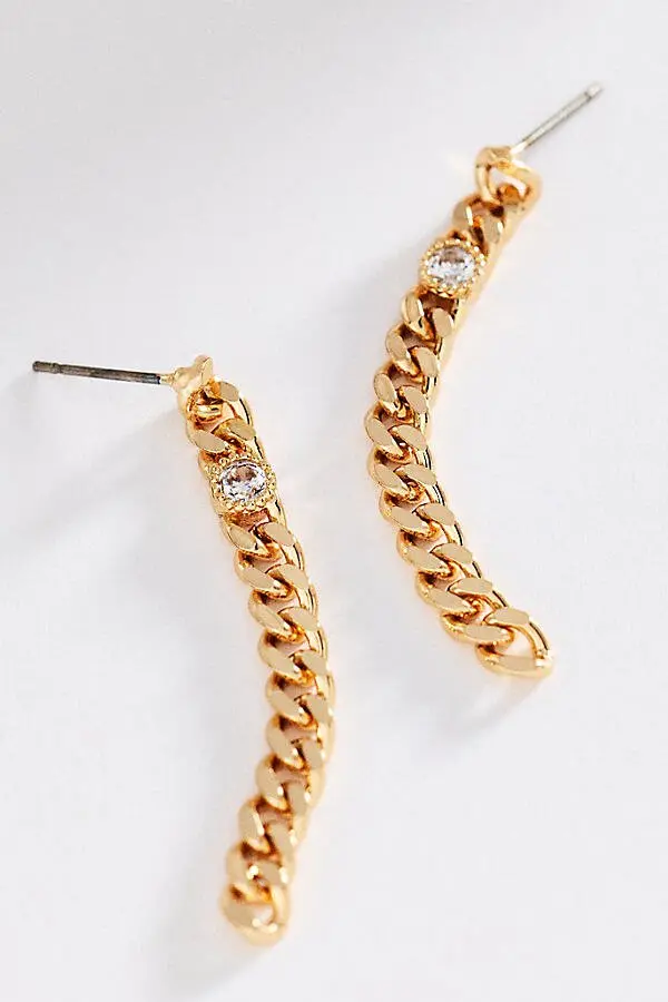 Anthropologie Linked Chain Drop Earrings - Gold