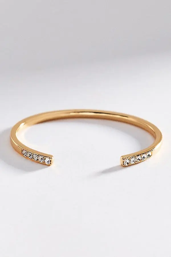 Anthropologie Pavé Diamond Open Bracelet - Gold