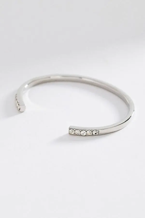Anthropologie Pavé Diamond Open Bracelet - Silver
