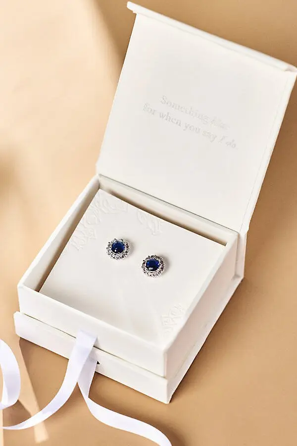 Anthropologie Post Earrings - Sapphire