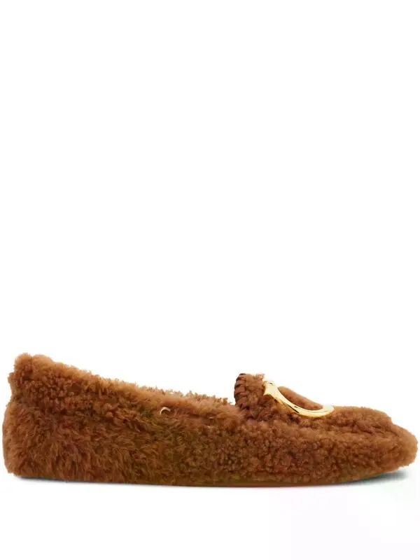 FERRAGAMO Gancini Shearling Loafers