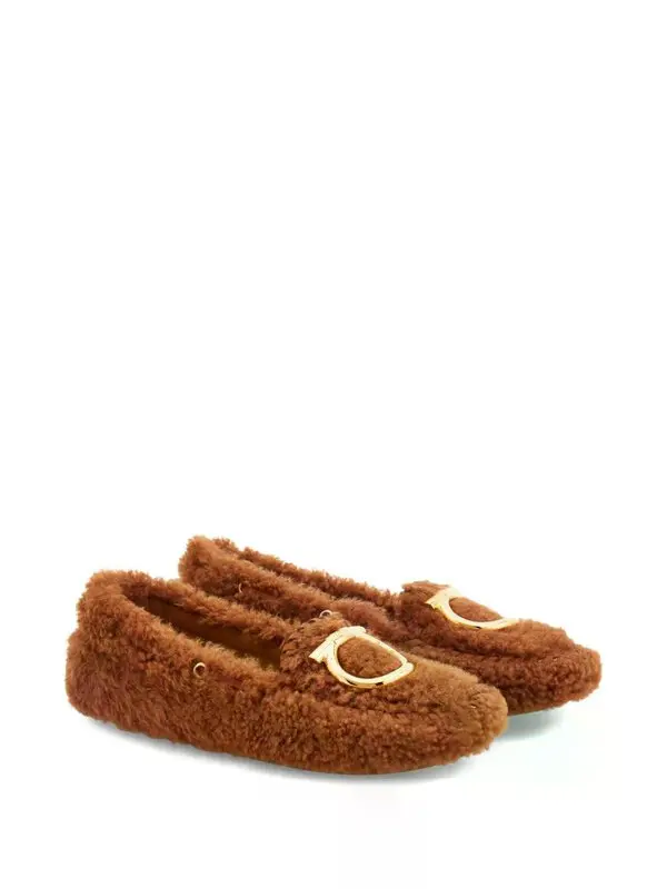 FERRAGAMO Gancini Shearling Loafers