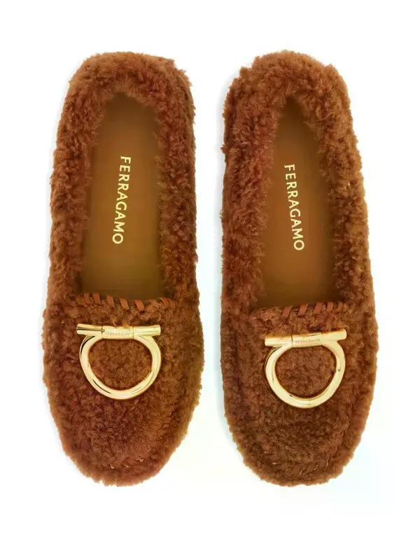 FERRAGAMO Gancini Shearling Loafers