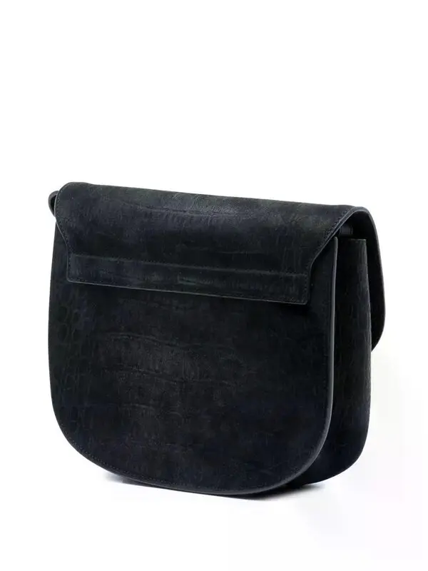 Saint Laurent Medium Croc Embossed Nubuck Monogram Kaia Crossbody Bag