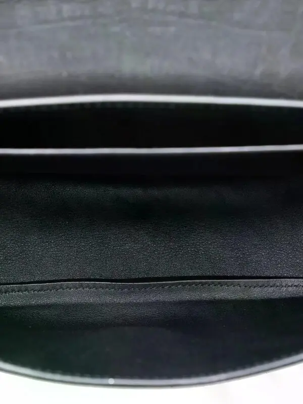 Saint Laurent Medium Croc Embossed Nubuck Monogram Kaia Crossbody Bag
