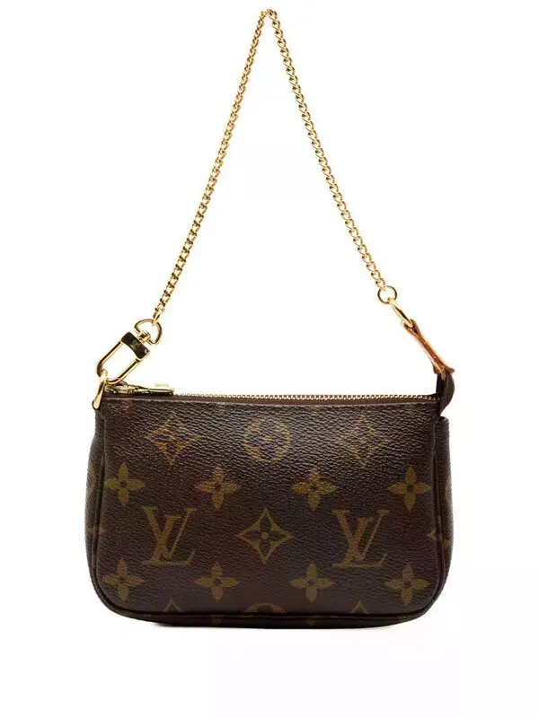 LOUIS VUITTON 2004 Monogram Mini Pochette Accessoires Handbag - Brown