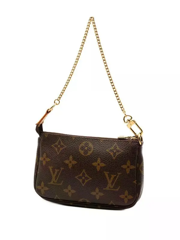 LOUIS VUITTON 2004 Monogram Mini Pochette Accessoires Handbag - Brown