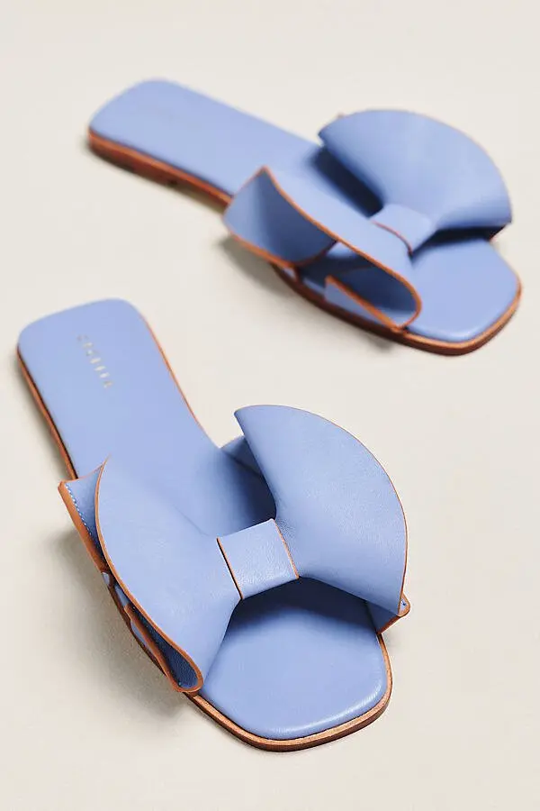 CECELIA NEW YORK Wendy Bow Slider Sandals - Blue