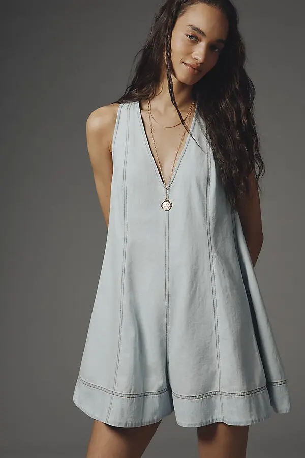 Maeve Denim Sleeveless Romper
