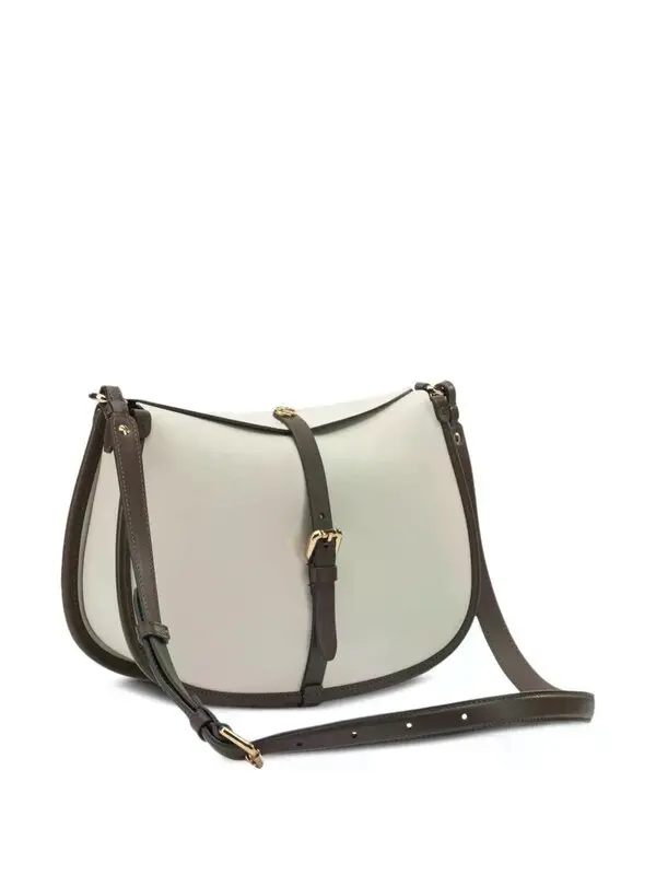 Etro Leather Cross Body Bag With Pony Buckle - Neutrals