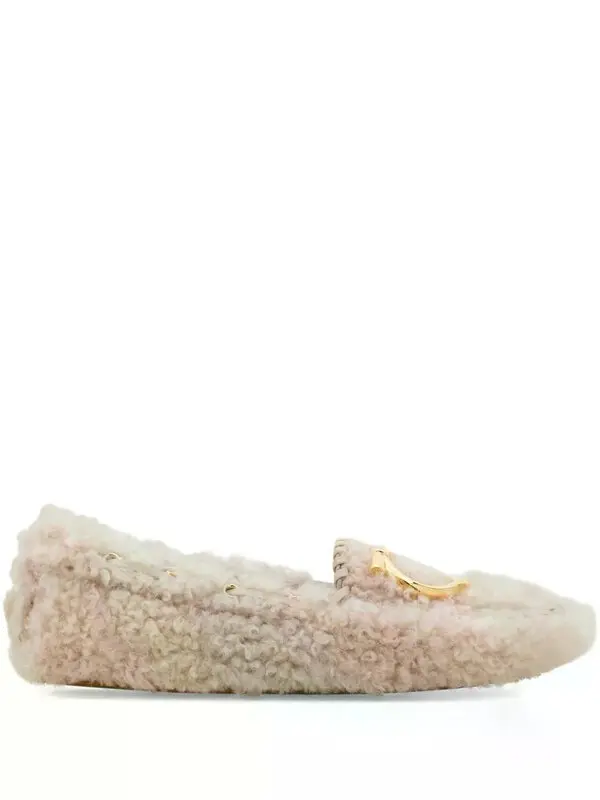 FERRAGAMO Gancini Shearling Loafers