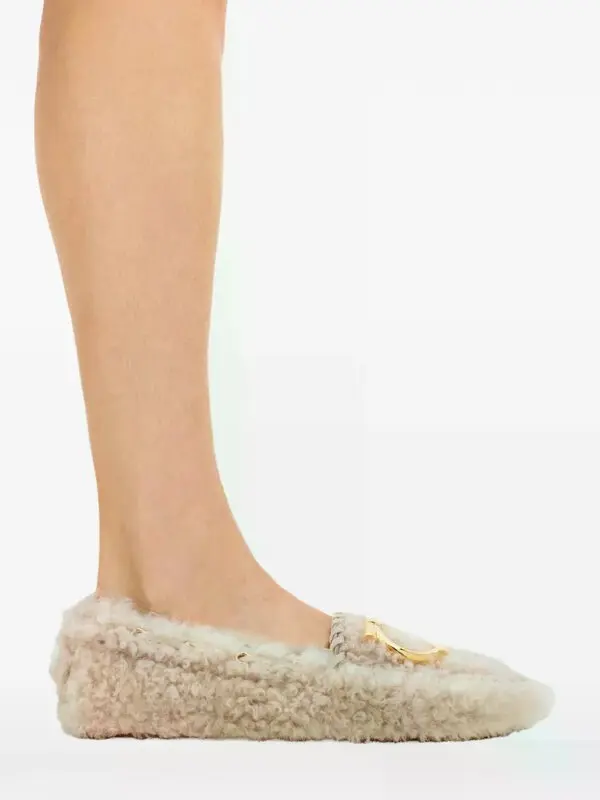 FERRAGAMO Gancini Shearling Loafers